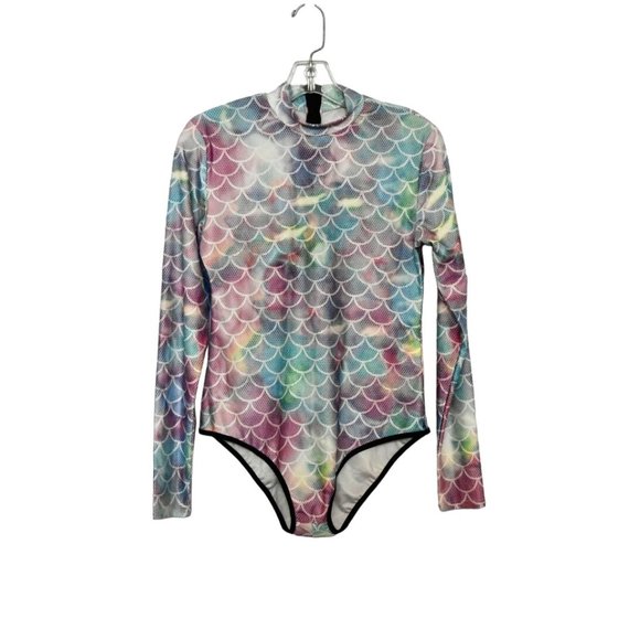 Unbranded | Tops | Unbranded Rainbow Fish Scale Mermaid Bodysuit Size ...